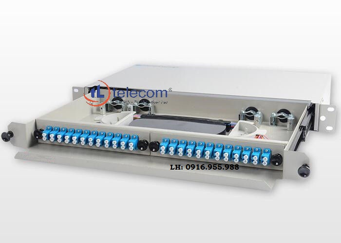Hộp phối quang ODF Singlemode 24 Port 1U LC Full phụ kiện